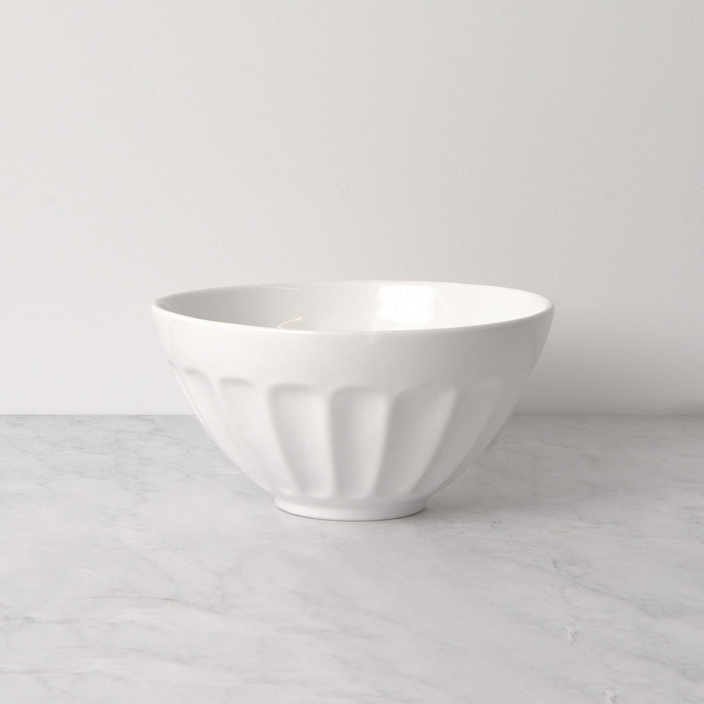 White Fluted Stoneware Mixing Bowls – BHFhome
