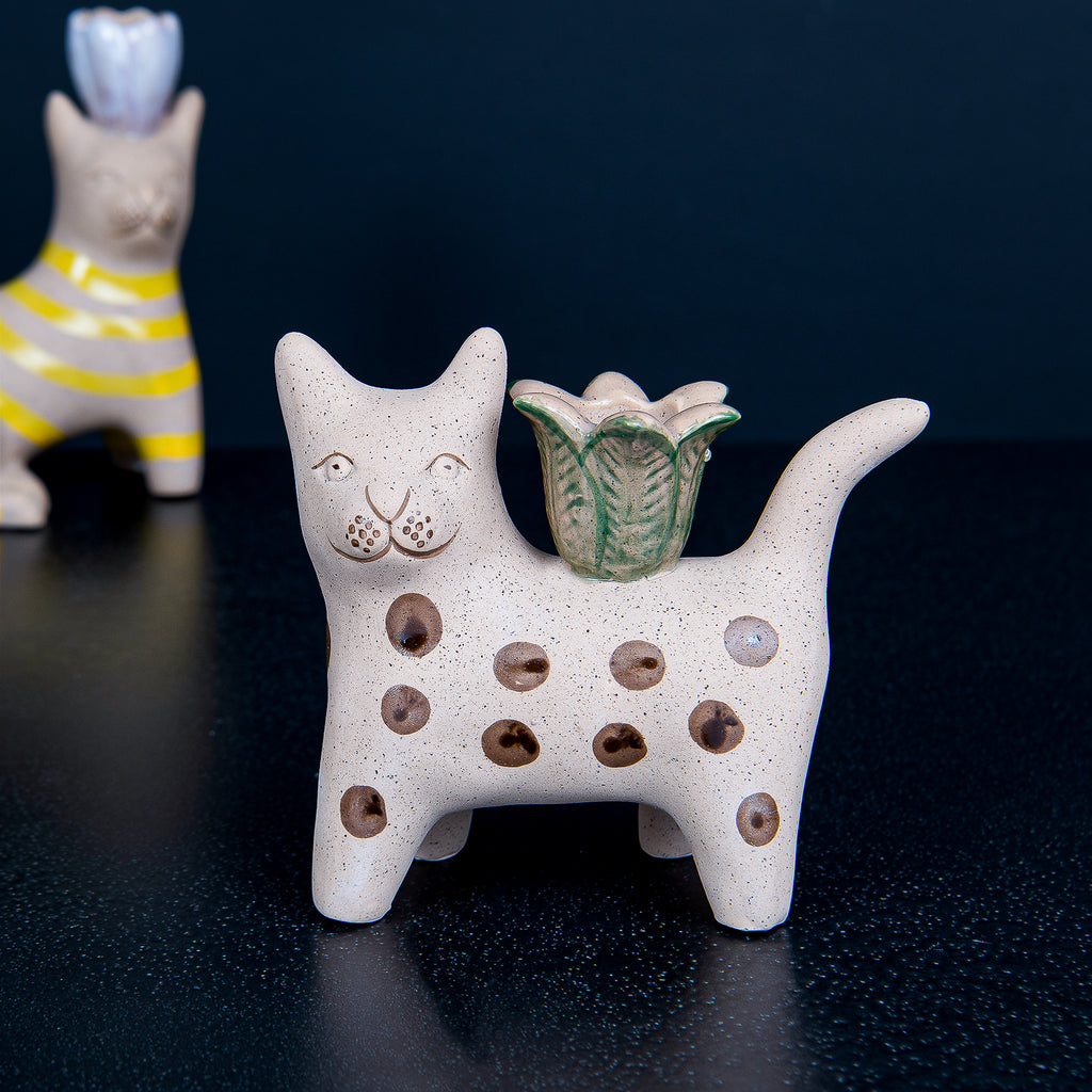 Hand-Painted Cat Taper Holder – BHFhome